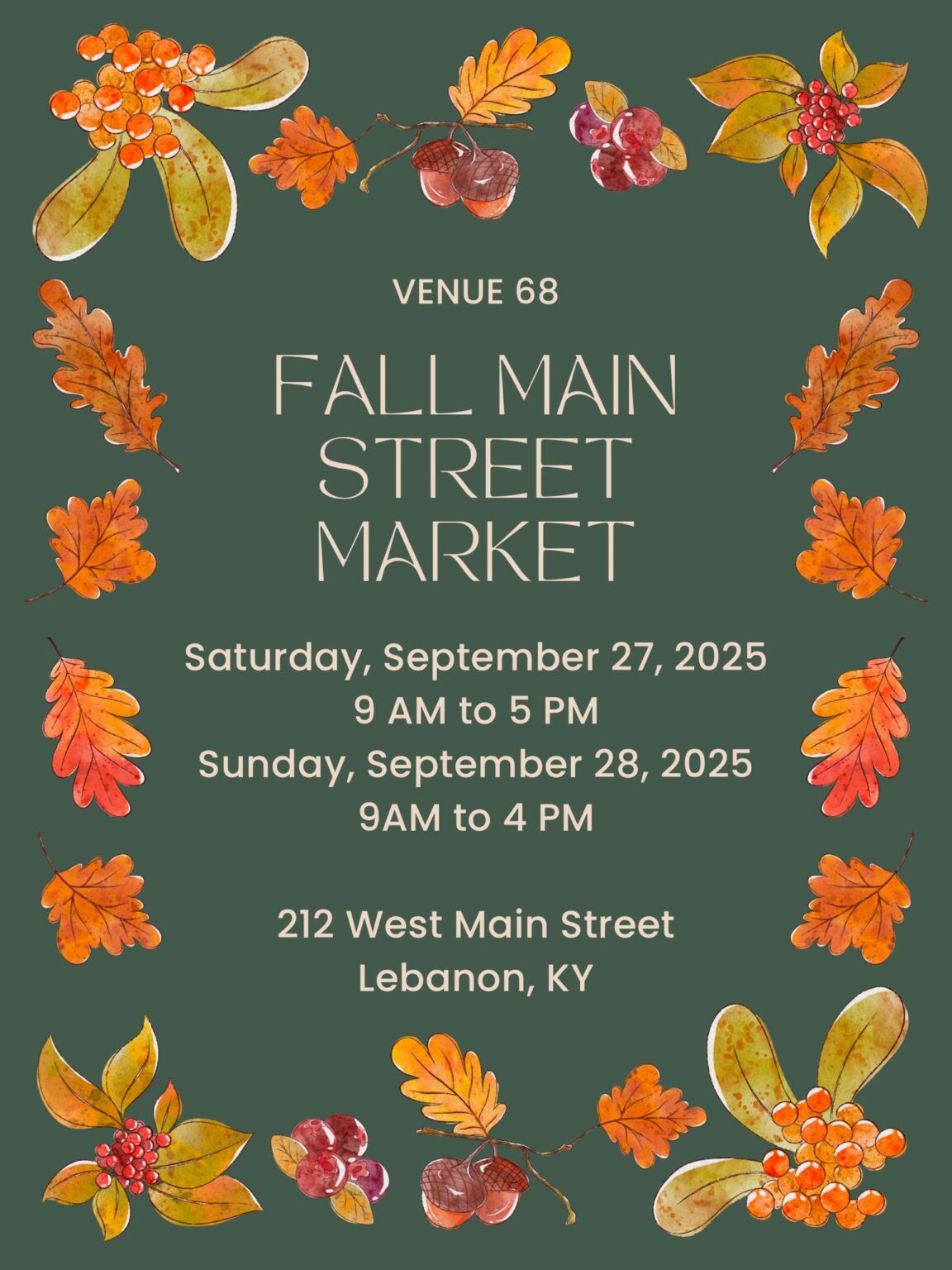 Fall Market at Venue 68 - Visit Lebanon Kentucky - The Heart of ...